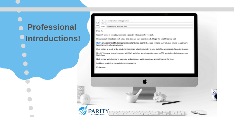 How to introduce professionals to each other via email (Example)